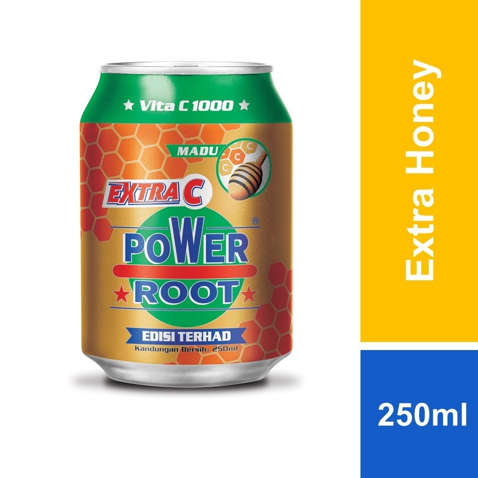POWER ROOT Extra Honey With Vitamin C Cans Drink 250ml (HALAL) | Shopee ...