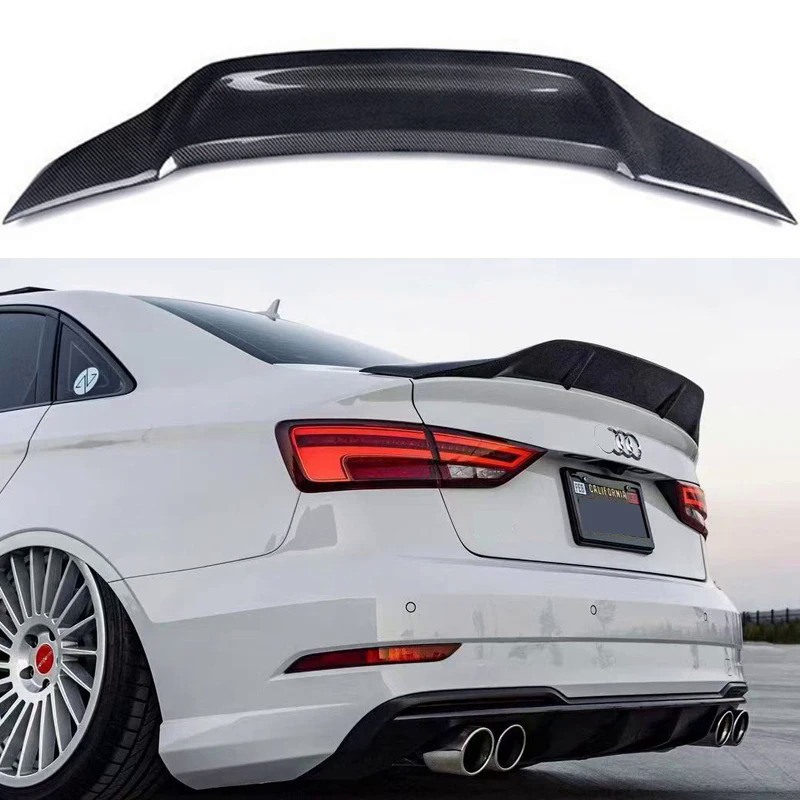 For AUDI A3 S3 RS3 8V Limousine Sedan R Style Carbon Fiber Rear Spoiler ...