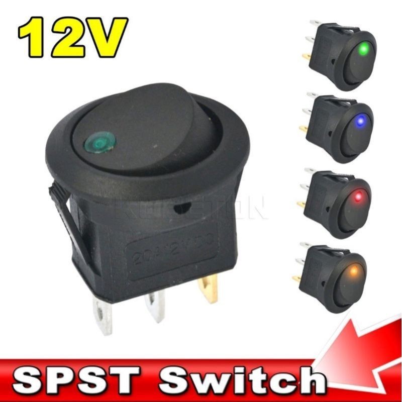 LED Switch Light Suis DC 12 volt On Off Round Rocker | Shopee Malaysia
