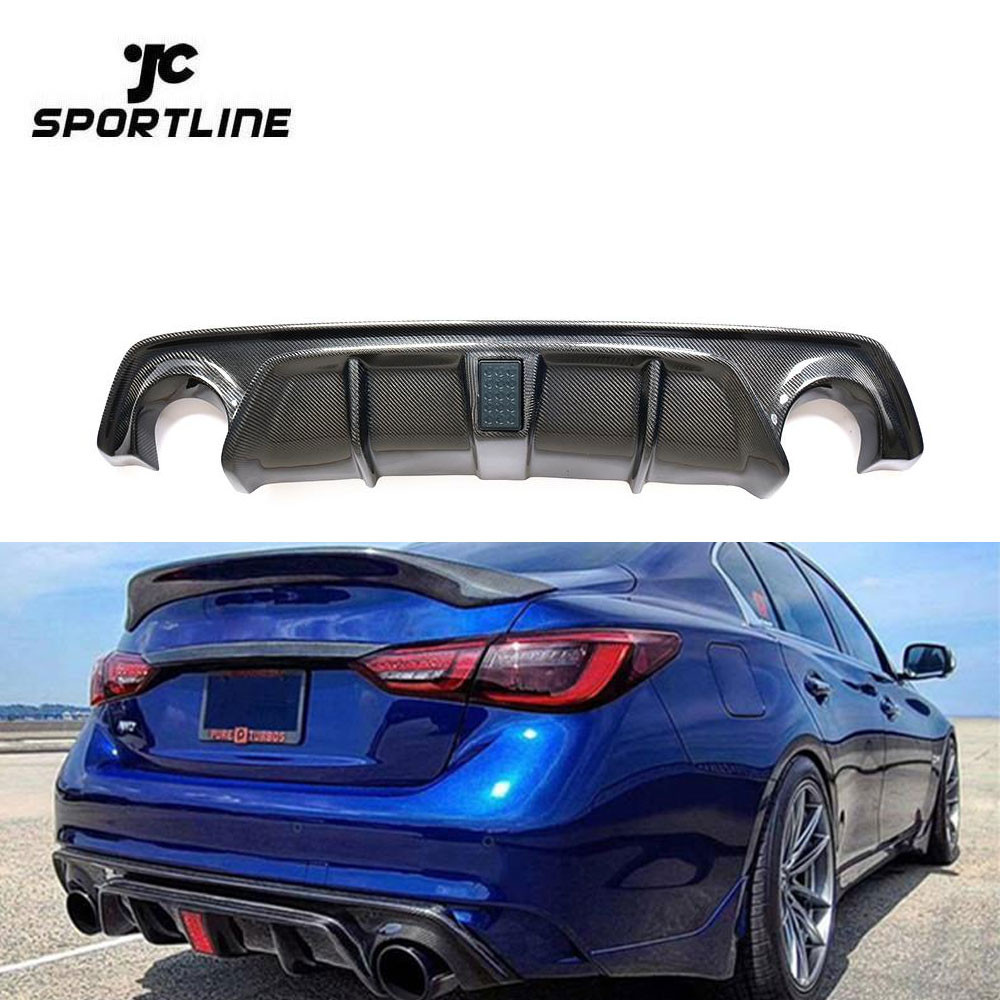 For 2018 INFINITI Q50 Sport Model Carbon Fiber rear bumper diffuser ...