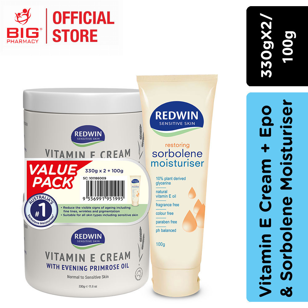 Redwin Vitamin E Cream With Epo (330g X 2) + Sorbolene Moisturiser (100g) | Shopee Malaysia