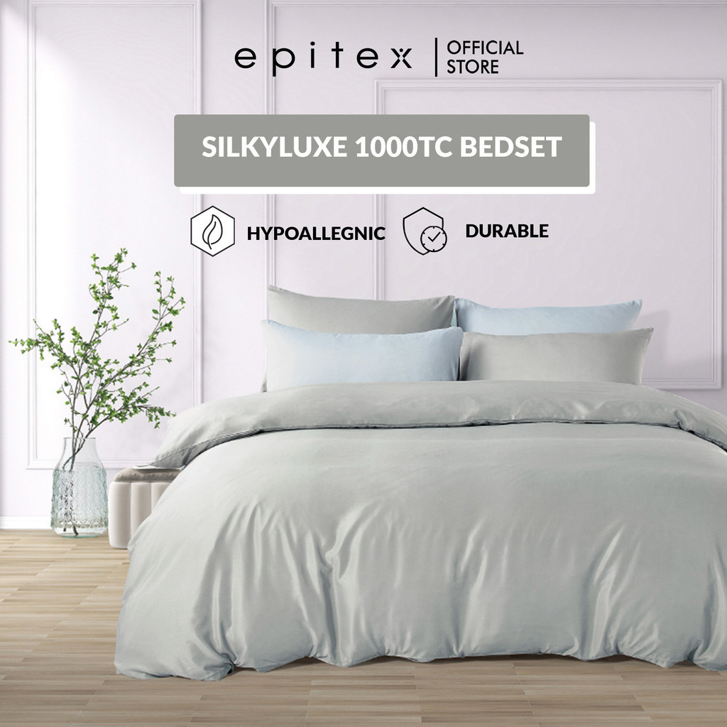 Epitex (Quilt Cover Set) 1000TC Silkyluxe Bedsheet | Microfiber Visco ...