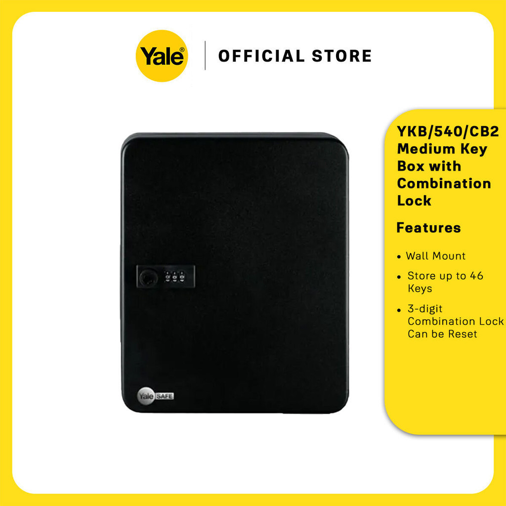 Yale Medium Key Box with 3-digit Combination Lock YKB/540/CB2 - Wall ...