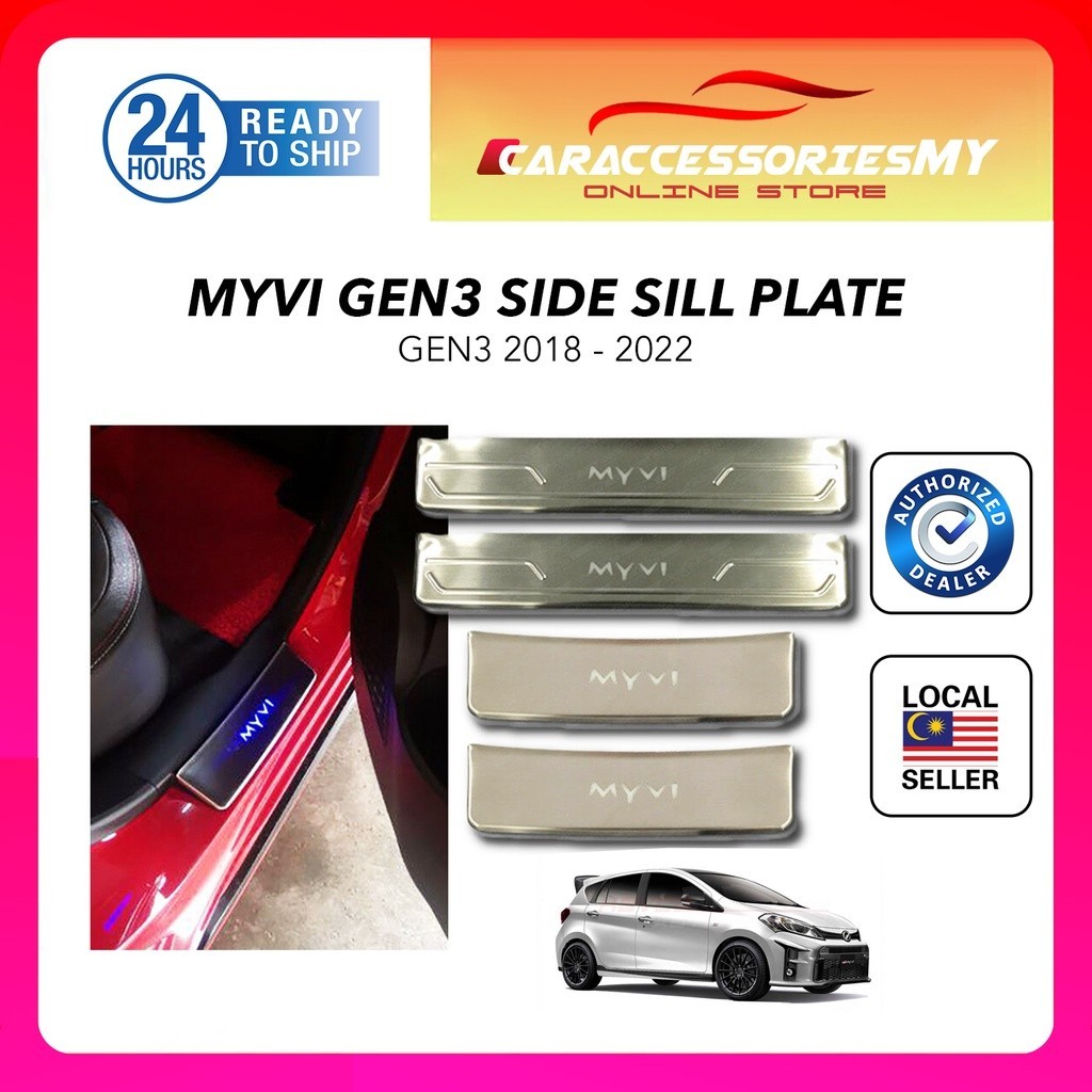 perodua myvi gen3 new side sill plate door step side steps led 2018 to ...