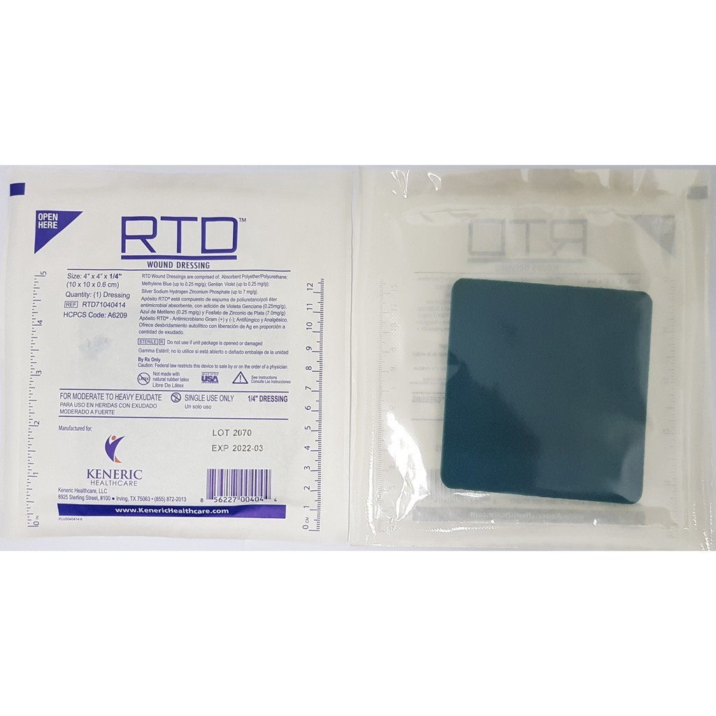 Keneric RTD Wound Dressing 10cm x 10cm x 0.6cm 1's (Exp: January 2028 ...