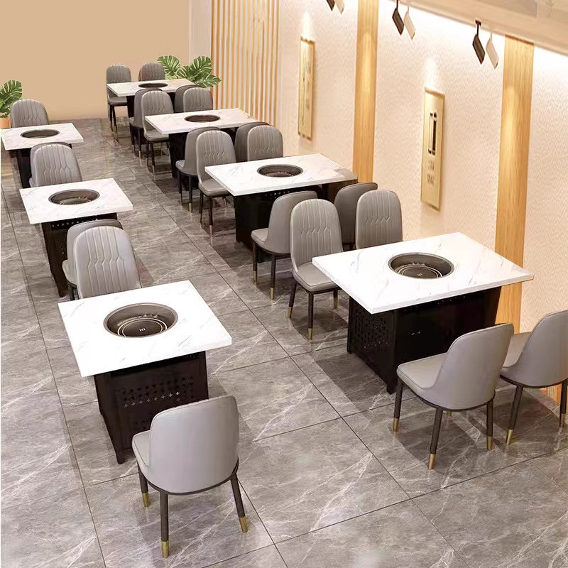 ST-⛵Hot Pot Table and Chair Combination Gas Stove Induction Cooker ...