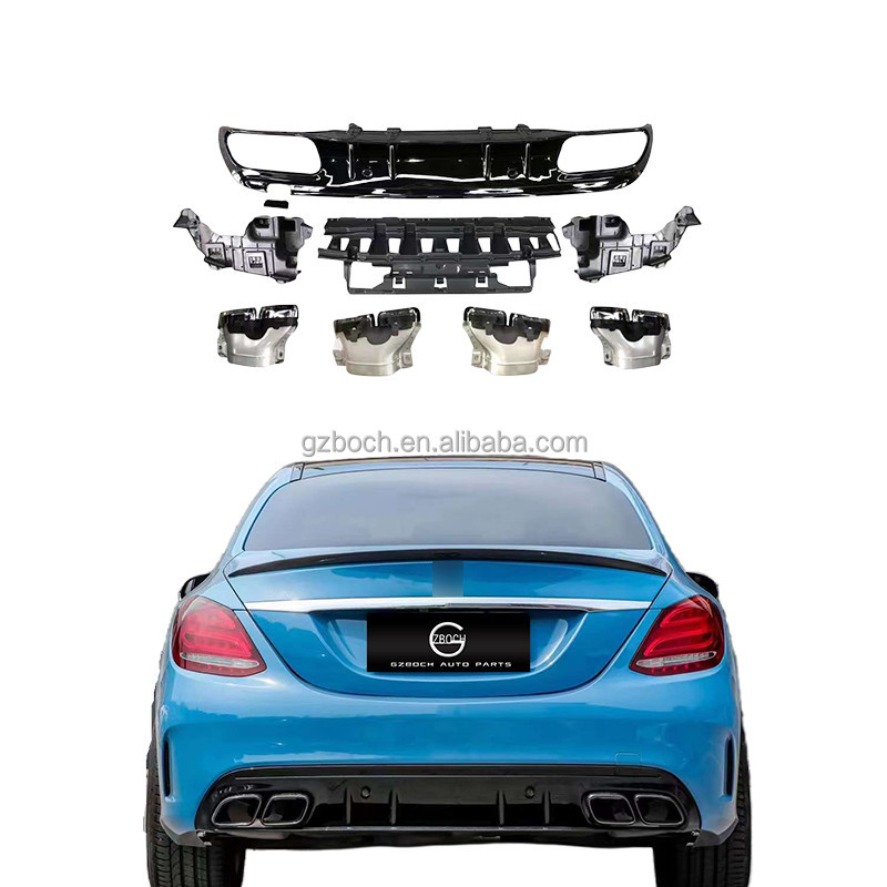 BOCH Body Kit For 2013+ mercedes W205 C class C43 AMG to C63 AMG Rear ...