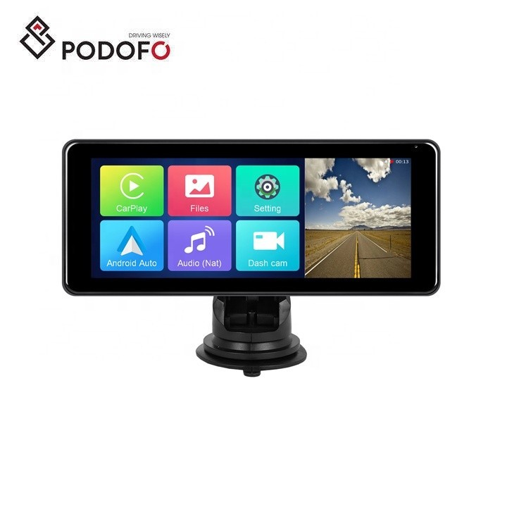 Podofo PND 6.86 inch Portable Carplay 4K Foward Camera Wireless Carplay ...