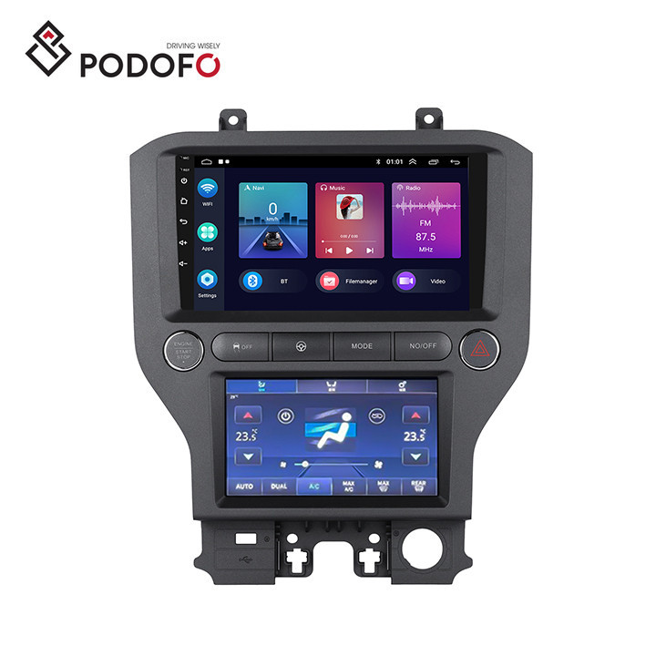 Podofo Android Car Radio 9'' Autoradio For Ford Mustang 2015-2021 ...
