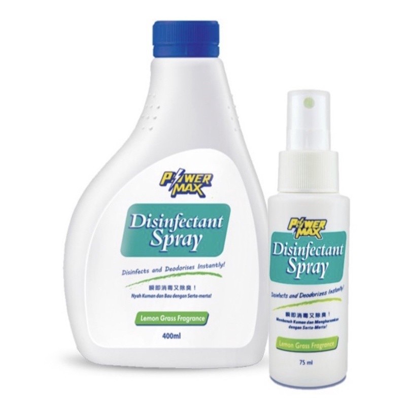 PowerMax Disinfectant Spray 75ml / 400ml - sprayer (Cosway) - Kills ...