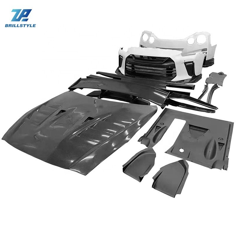 Top Secret Style Half Carbon Fiber Body Kit For Nissan GT-R R35 Full ...