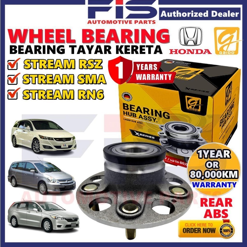 FIS Gaido Front Rear Wheel Bearing Hub Honda Stream RSZ 1.8 SMA 1.8 RN6 ...