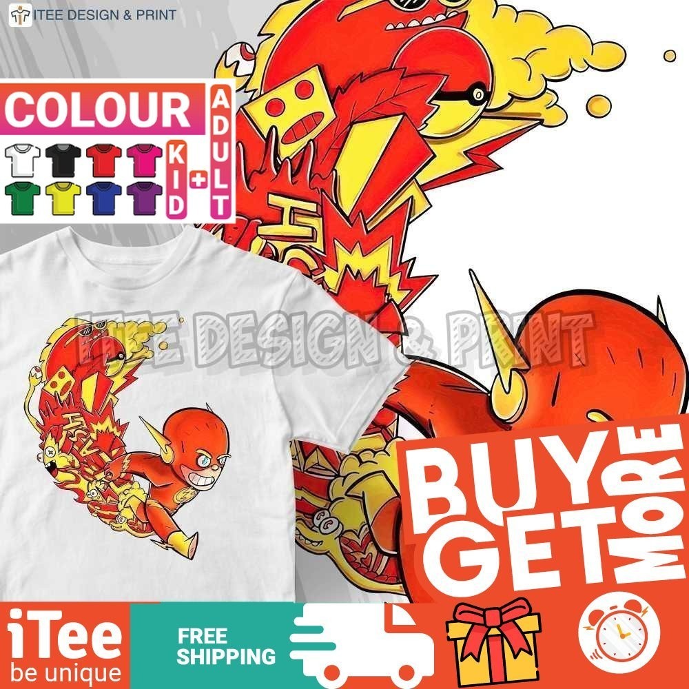 Baju Flash Superhero Fashion Shirt Lelaki Tshirt Budak Anime Kids Boy ...