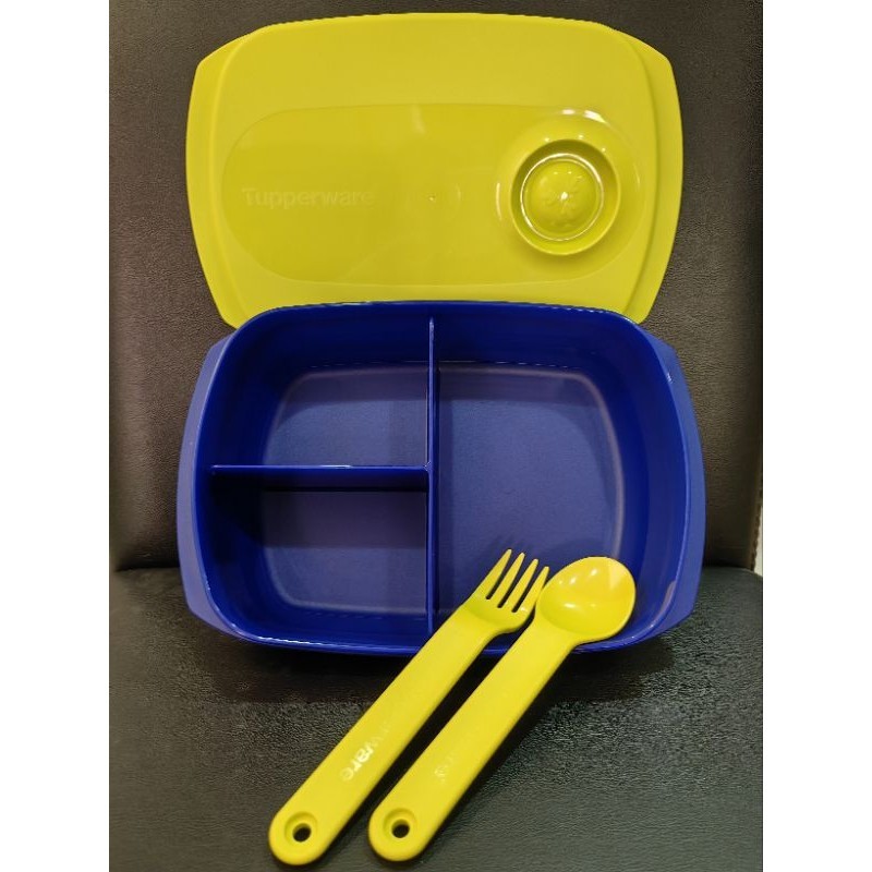 Tupperware Reheatable Divided Lunch Box 1L or 1.25L / Cutlery ...
