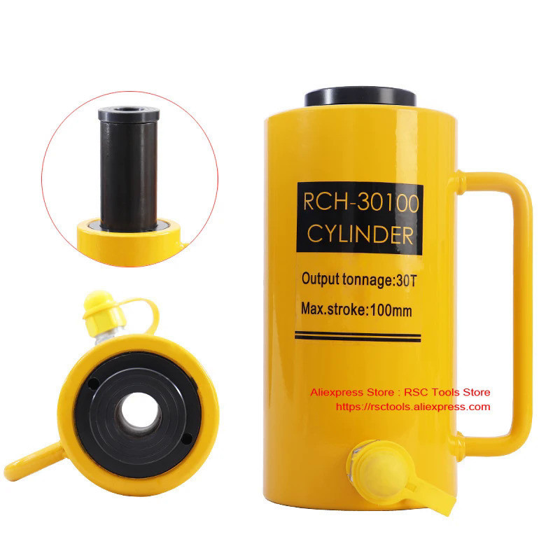 Hollow Hydraulic Jack RCH-30100 Hydraulic Cylinder with Tonnage of 30T Work Travel of 10000 ...