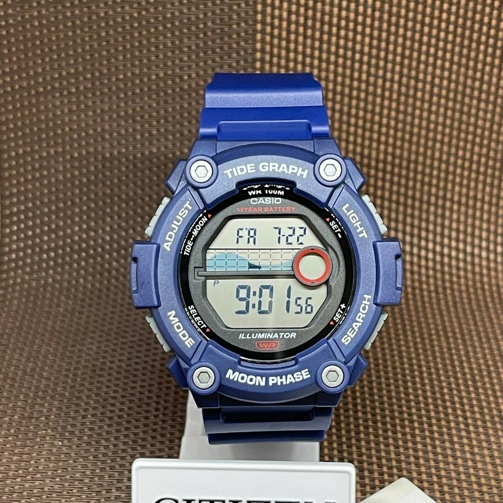 Casio WS-1300H-2A Youth Digital Marine Sport Tide Graph Moon Data Men's ...