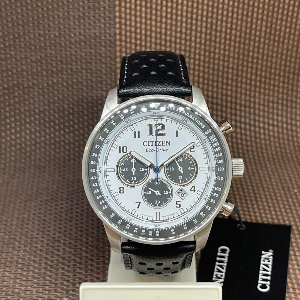 Citizen Eco-Drive CA4500-32A Future Force Chronograph Black Leather Men ...