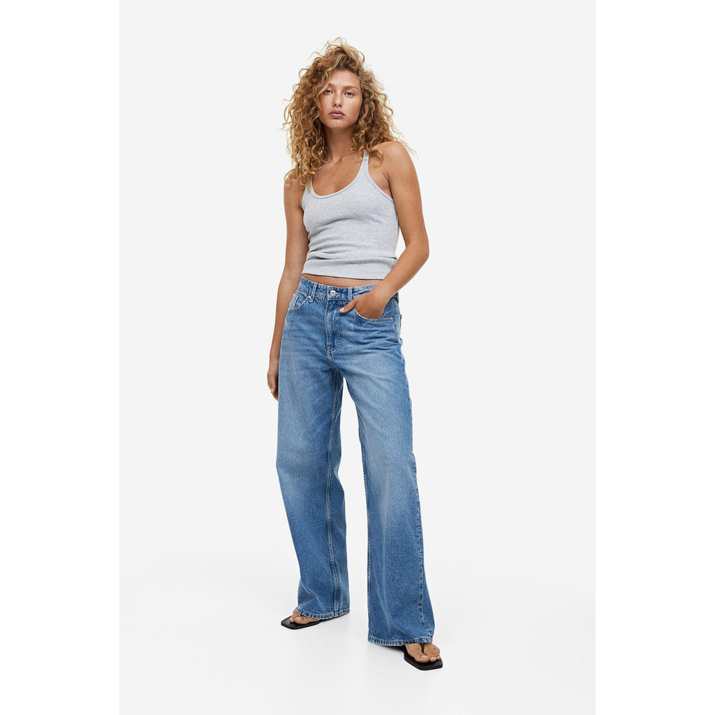 H&M - Baggy Regular Jeans (Women) | Shopee Malaysia