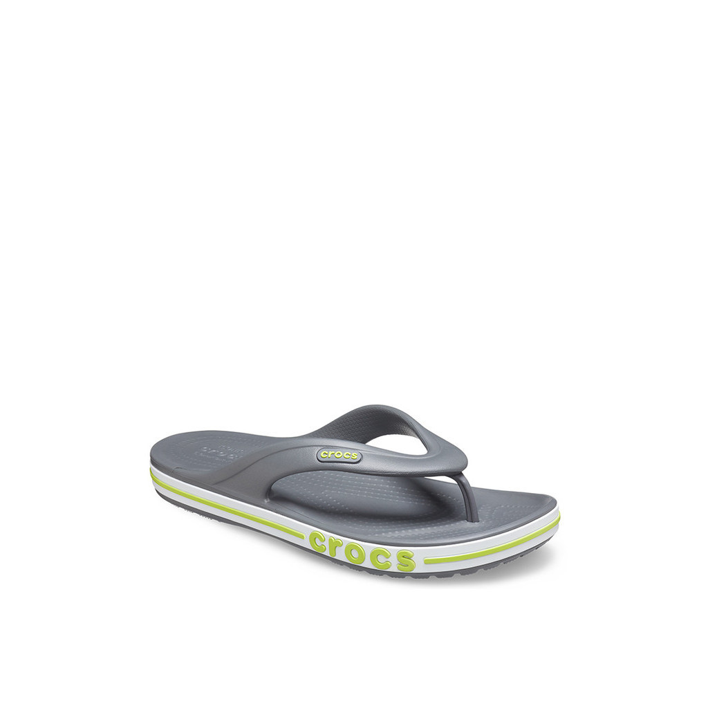 Crocs - Bayaband Flip Flops (Male - Slate Grey/Lime Punch) | Shopee Malaysia