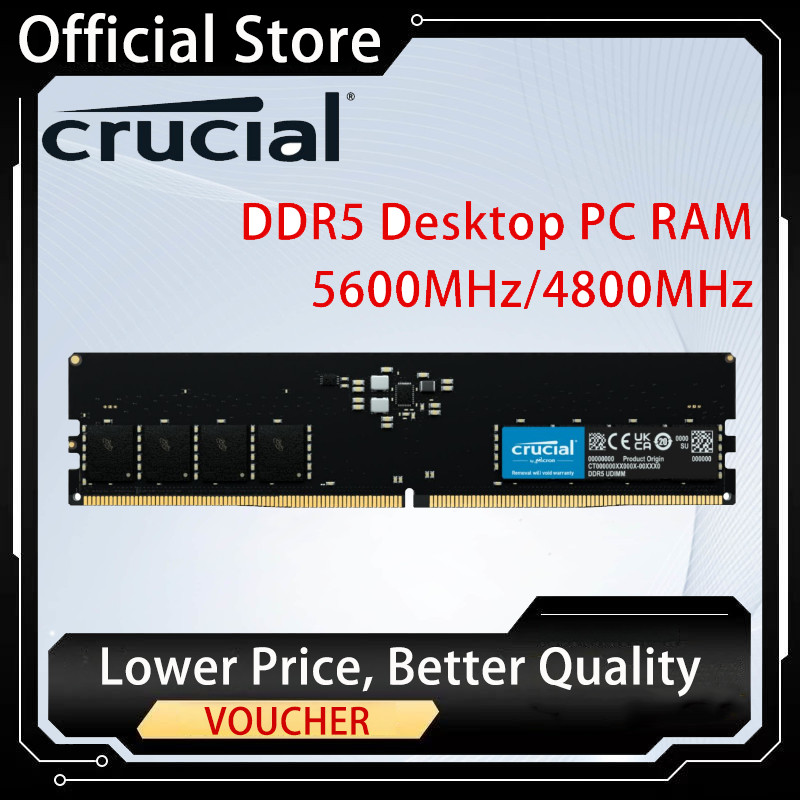 Crucial DDR5 Desktop Memory 16GB 32GB 5600MHz 4800MHz Crucial Computer ...