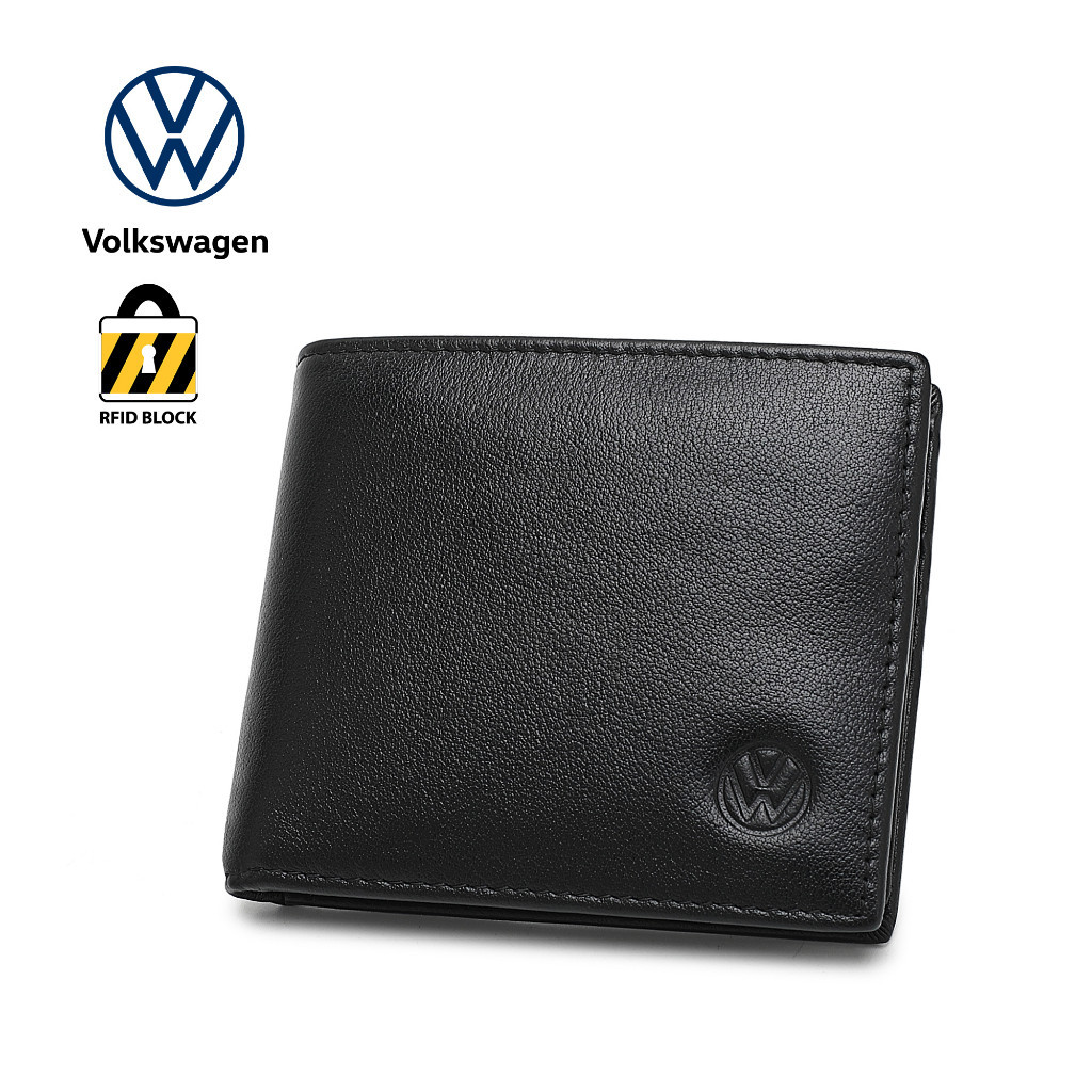 [CLEARANCE]-Volkswagen Genuine Leather RFID Bi-Fold Wallet - Black VWW ...