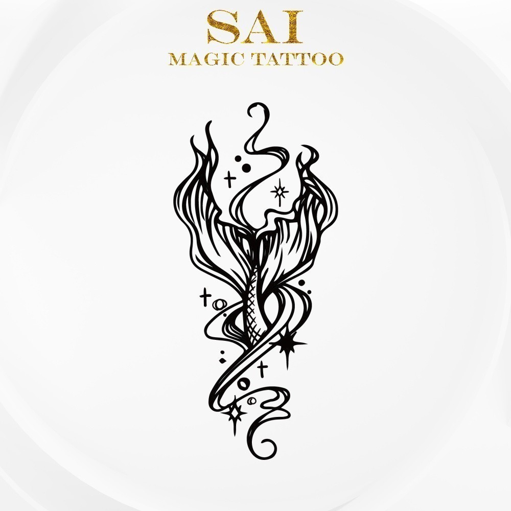 SAI MAGIC TATTOO Lasts to 2 weeks 10CM×06CM Tattoo sticker waterproof ...
