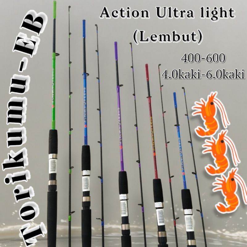 Rod.Ultralight Torikumu Rod Ebi Rod UL, Joran Udang Galah Lembut Joran ...