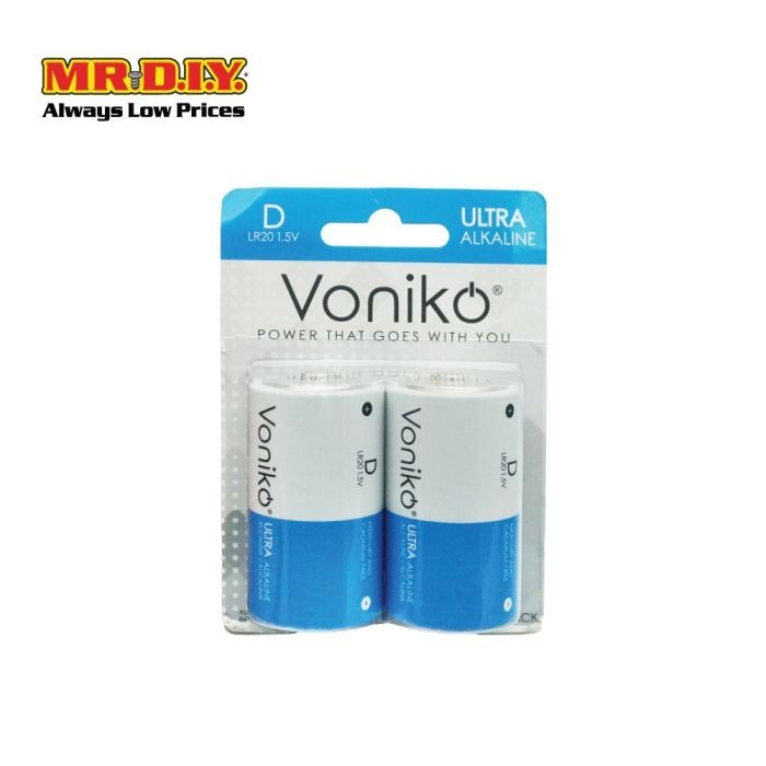 VONIKO Ultra Alkaline Battery LR20 1.5V D (2pcs) | Shopee Malaysia