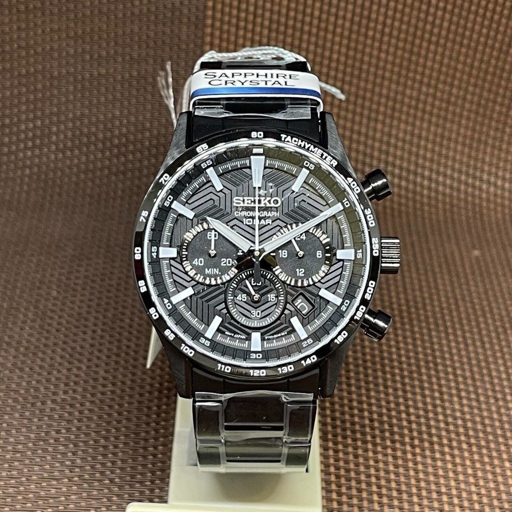 Seiko Chronograph SSB415P1 Quartz Stainless Steel Black Dial Analog Men ...