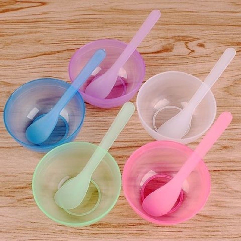 Plastic Transparent Mask Bowl with Mixing Stick Spoon Mask Stick DIY ...