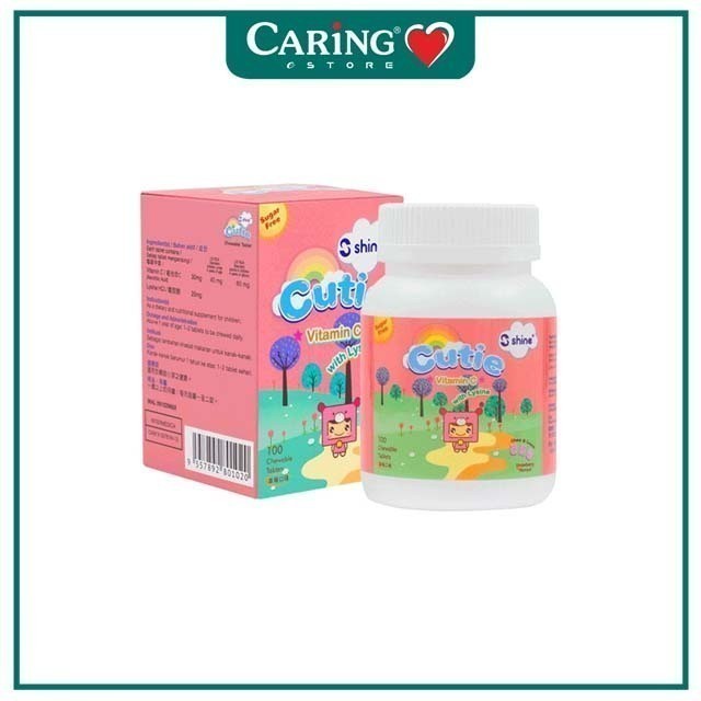 SHINE VIT C CUTIE 100MG W LYSINE CHEWABLE TAB (STRAW) 100S | Shopee ...
