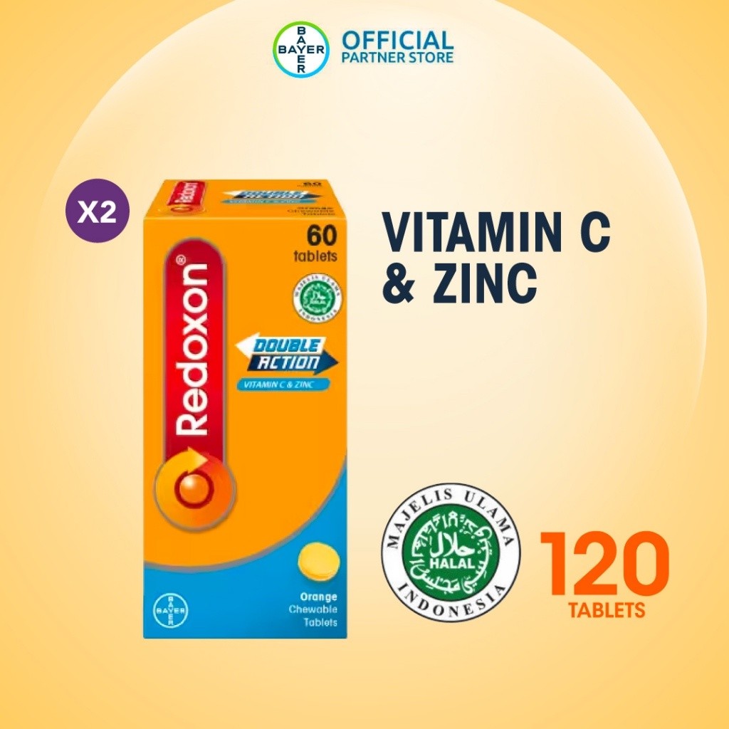 [Bundle of 2] Redoxon Double Action Chewable Tablets - Orange 60 Tablets | Shopee Malaysia