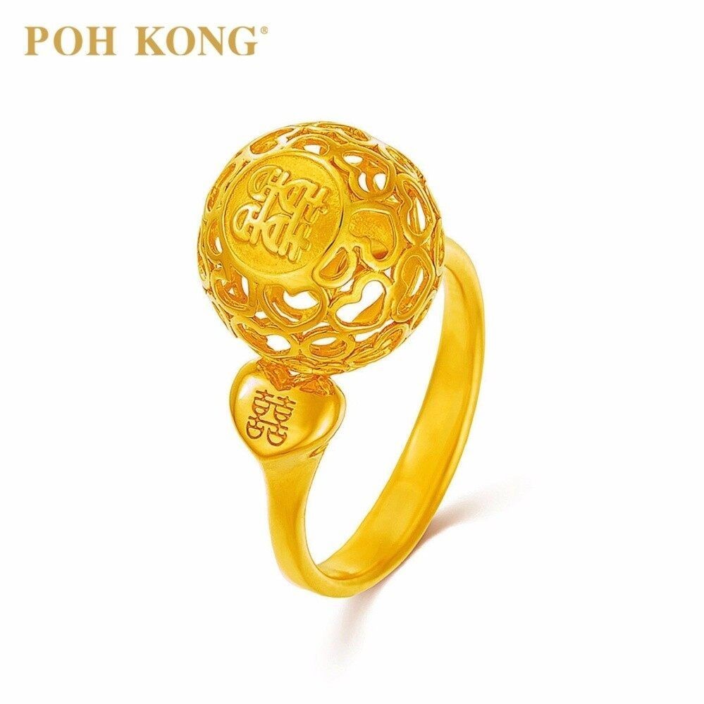 POH KONG 916/22K Gold Happy Love Circle of Life Ring | Shopee Malaysia