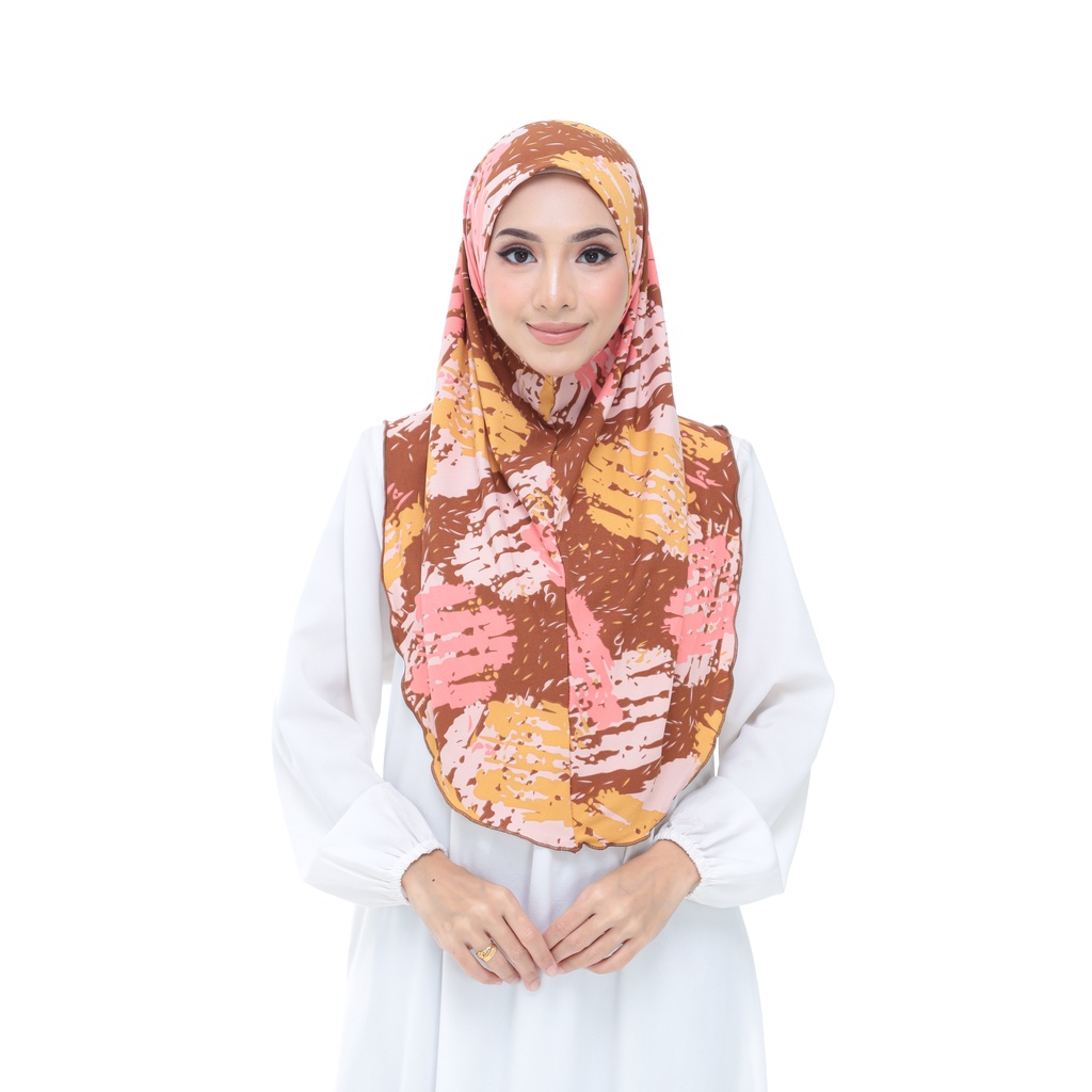 Tudung Sarung Layla Ruffle Printed 4D Moscrepe Printed and Cotton ...