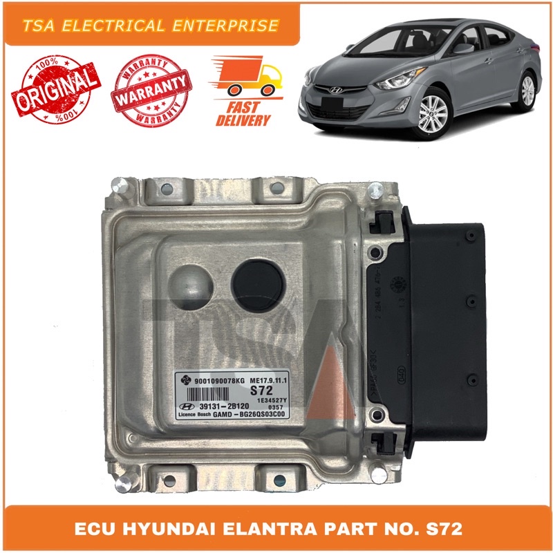 ECU HYUNDAI ELANTRA PART NO. 39131-2B120 [S72] OFF IMMO PLUG AND PLAY ...