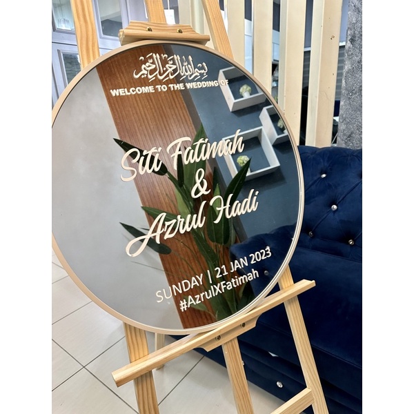 Custom Sticker Welcome Board / Wedding Mirror / Stiker Cermin | Shopee ...