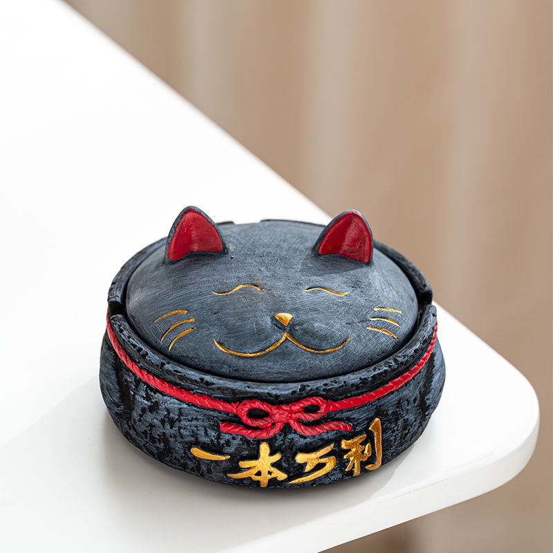 Creative Cute Lucky Cat Ashtray Unique Trendy Desk Home Living Room ...