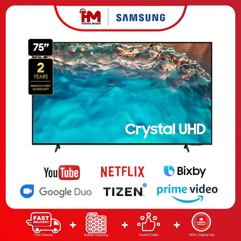 Samsung UA75BU8000KXXM 75" BU8000 4K UHD Smart TV Dynamic Crystal Colour AirSlim Smart Hub ...