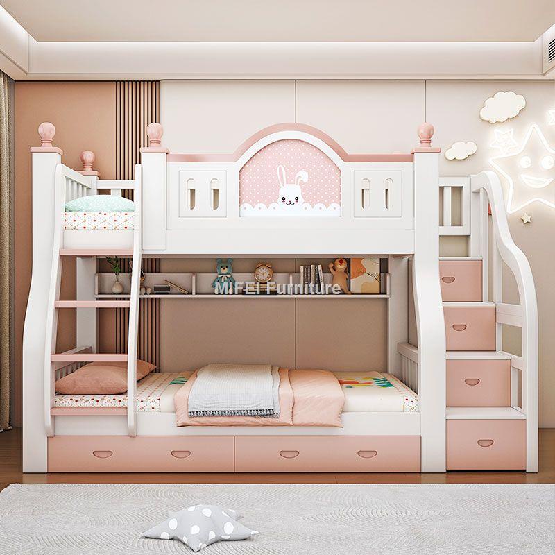 Solid wood bunk bed, two-story adult bed, children s solid wood bed ...