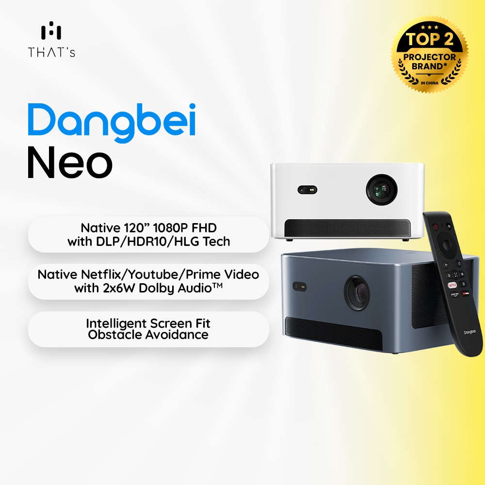 Dangbei Neo Smart Projector | 1080P FHD with DLP/HDR10/HLG Tech ...