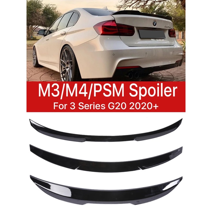 Gloss Black M3 MP Rear Roof Lip Bumper Trunk Spoiler PSM M4 Style Slim ...