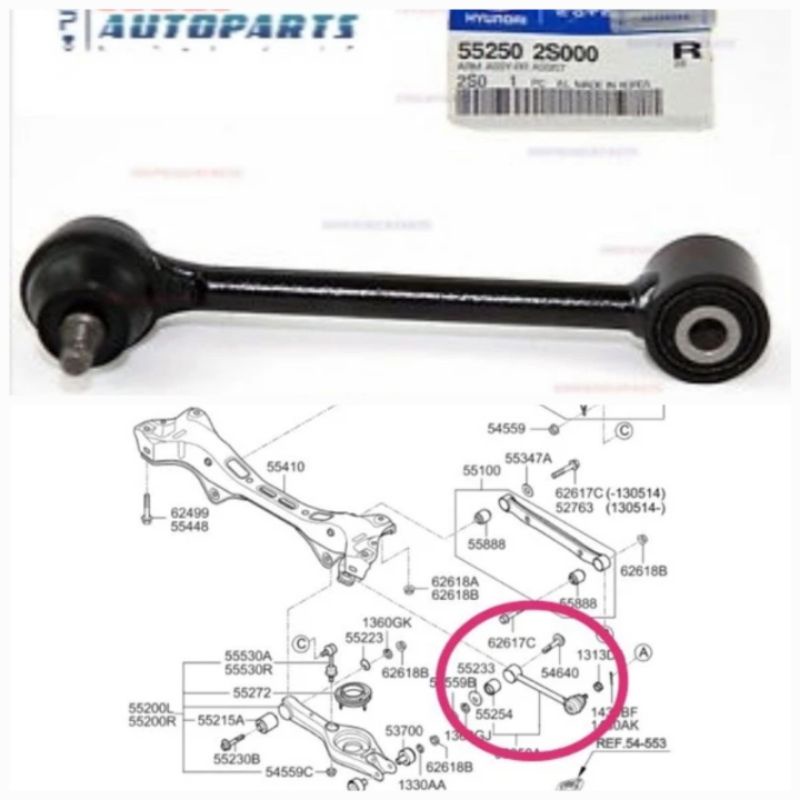 REAR ARM 2WD (BALL/JOINT & BUSH) = I30 / Tucson LM (09-15) / Avante X20 ...