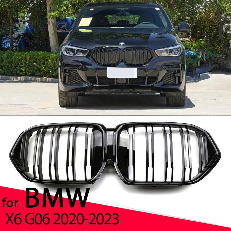 New Look Car Grille Grill Front Kidney Glossy 2 Line Double Slat For ...