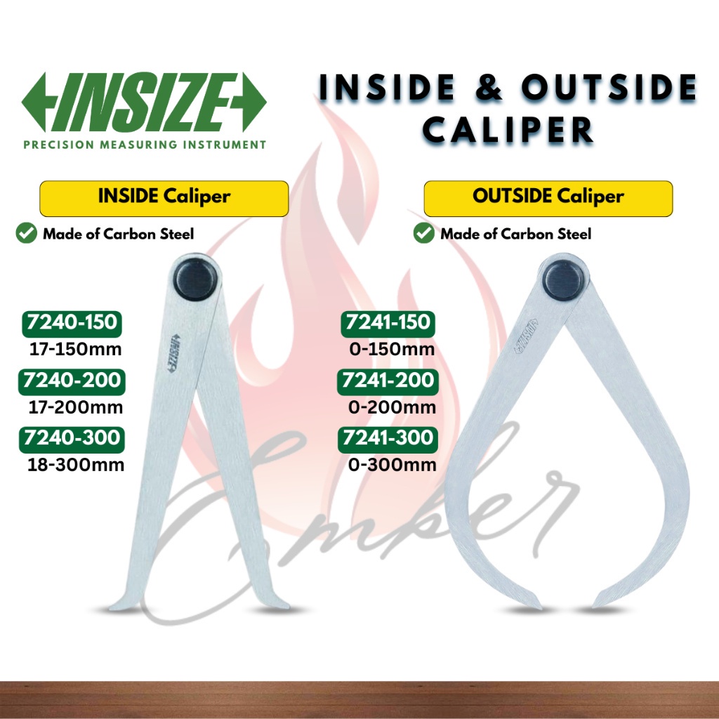 INSIZE Inside / Outside / Inside Spring / Divider Calipers Steel ...