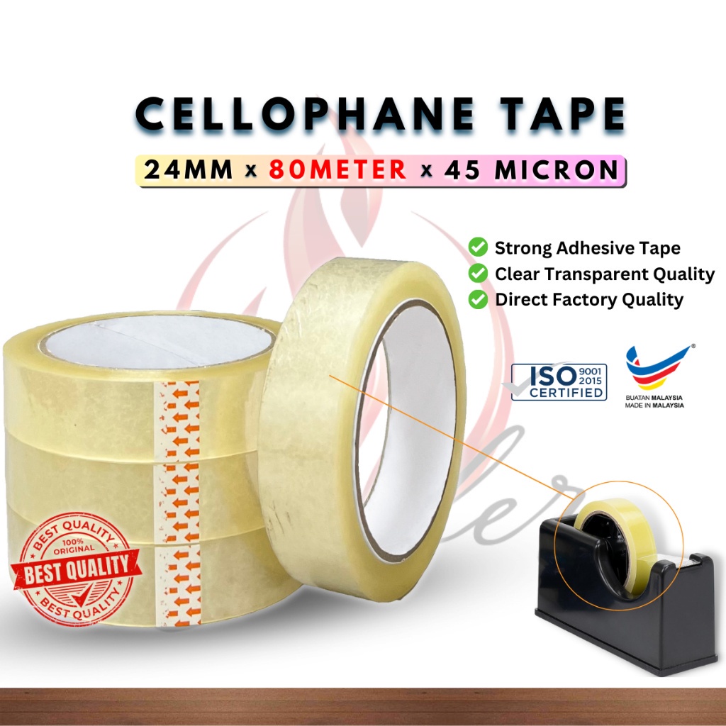 Clear OPP Packaging Tape Cellophane Cello Tape– 24mm & 48mm Width ...