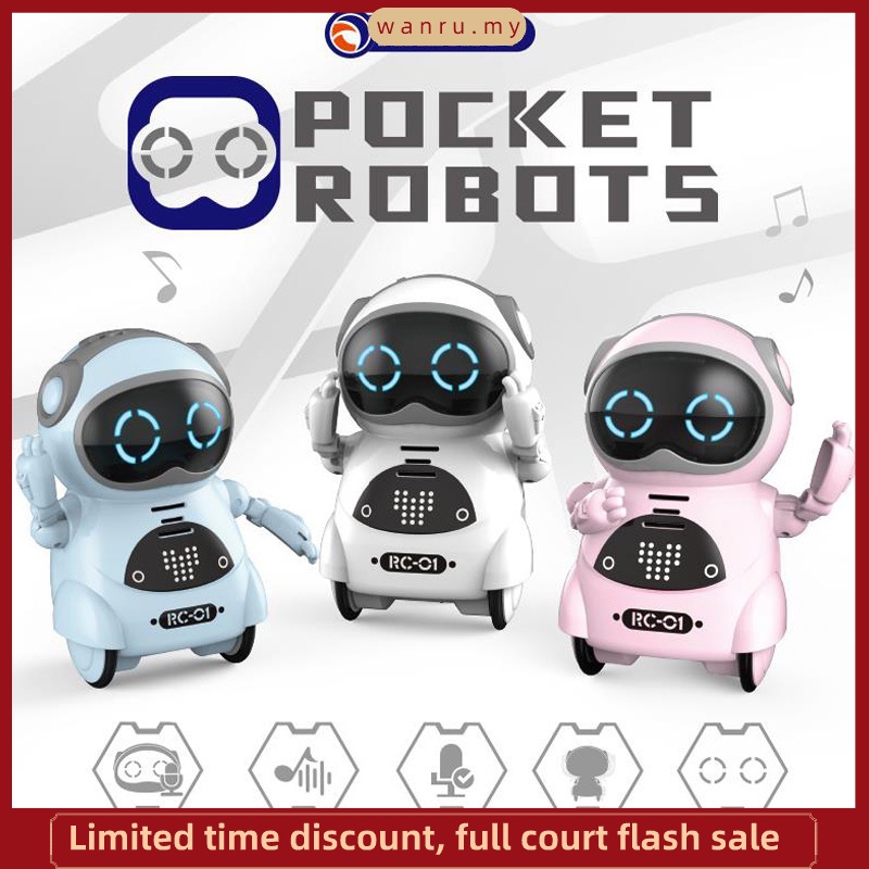Pocket Robot Mini Robot Toys Gift Talking Interactive Dialogue Voice ...