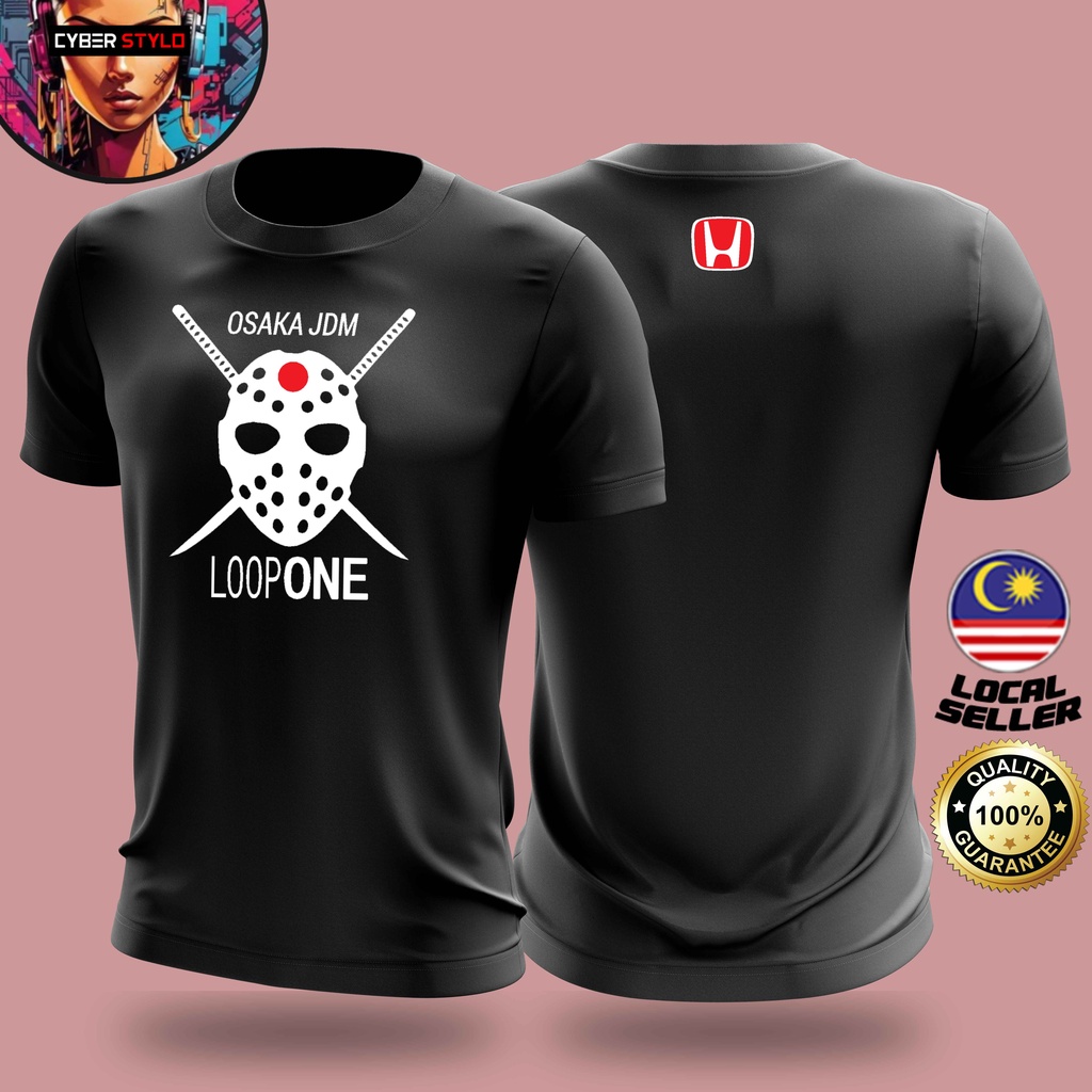 OSAKA JDM LOOP ONE JAPAN T shirt 100% Microfiber Round Neck HONDA Civic ...