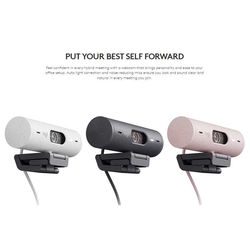 Logitech Brio 500 Full HD 1080p webcam with light correction, auto ...