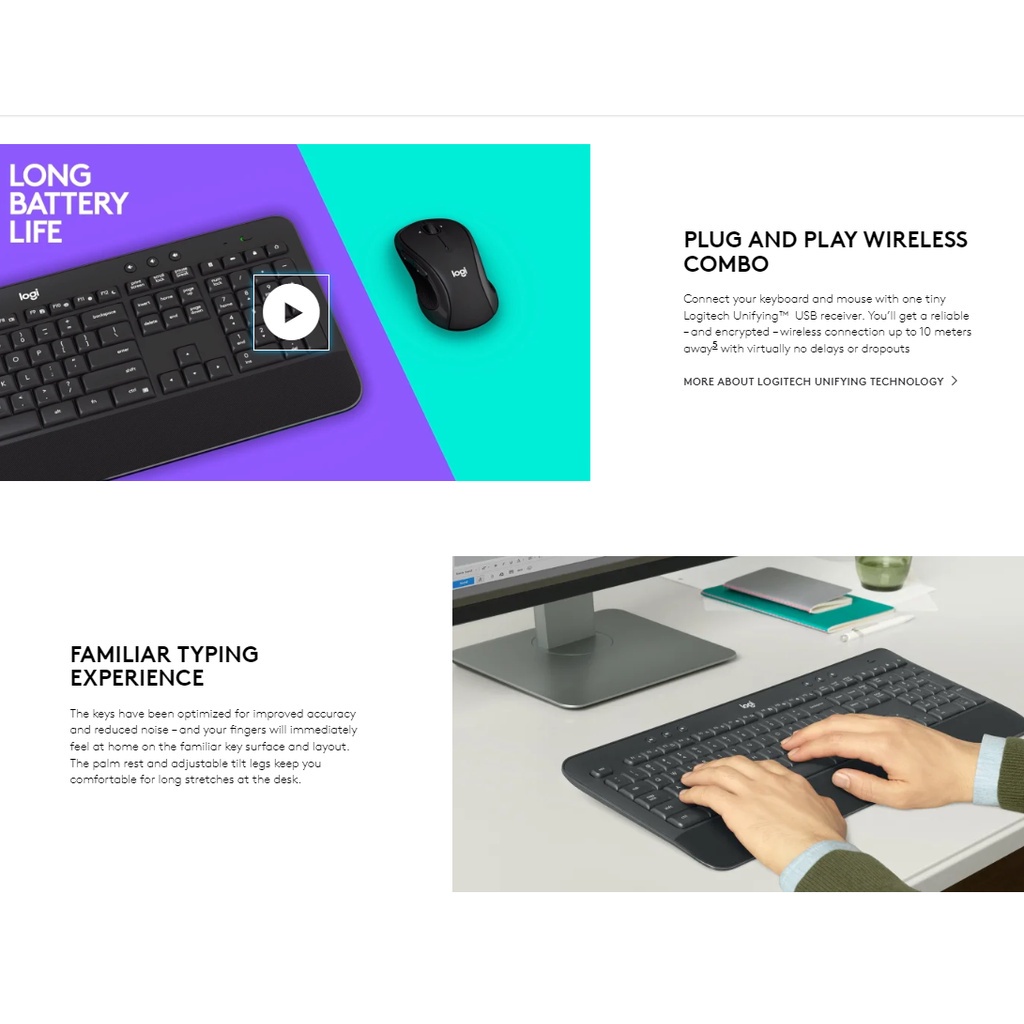 LOGITECH MK545 ADVANCED WIRELESS KEYBOARD & MOUSE COMBO | Shopee Malaysia