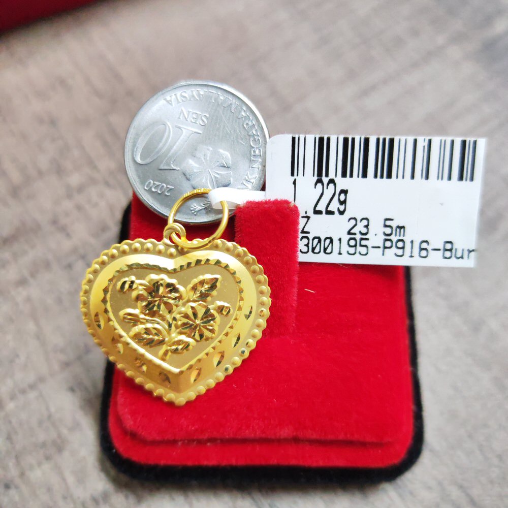 Emas916, Loket 2.35cm+ Bunga Raya Ufo Stamping Love Vt 300195 P361 0.0cm | Shopee Malaysia